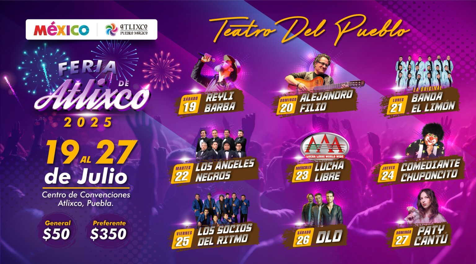 Esta es la cartelera oficial de la Feria de Atlixco 2025 - Revista 360 Grados